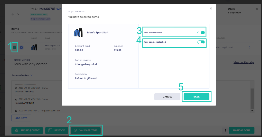 Validate Items 